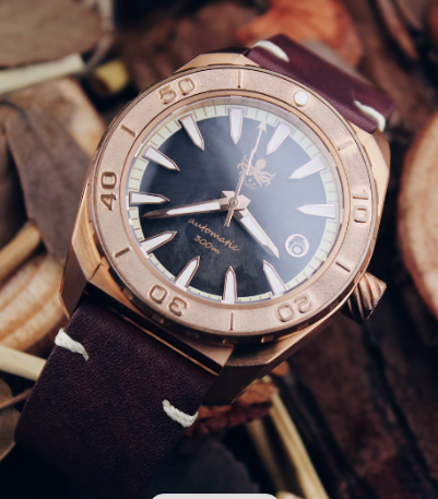 PHOIBOS Proteus Bronze 300M Diver Watch PY046C Forged Carbon Limited E ...