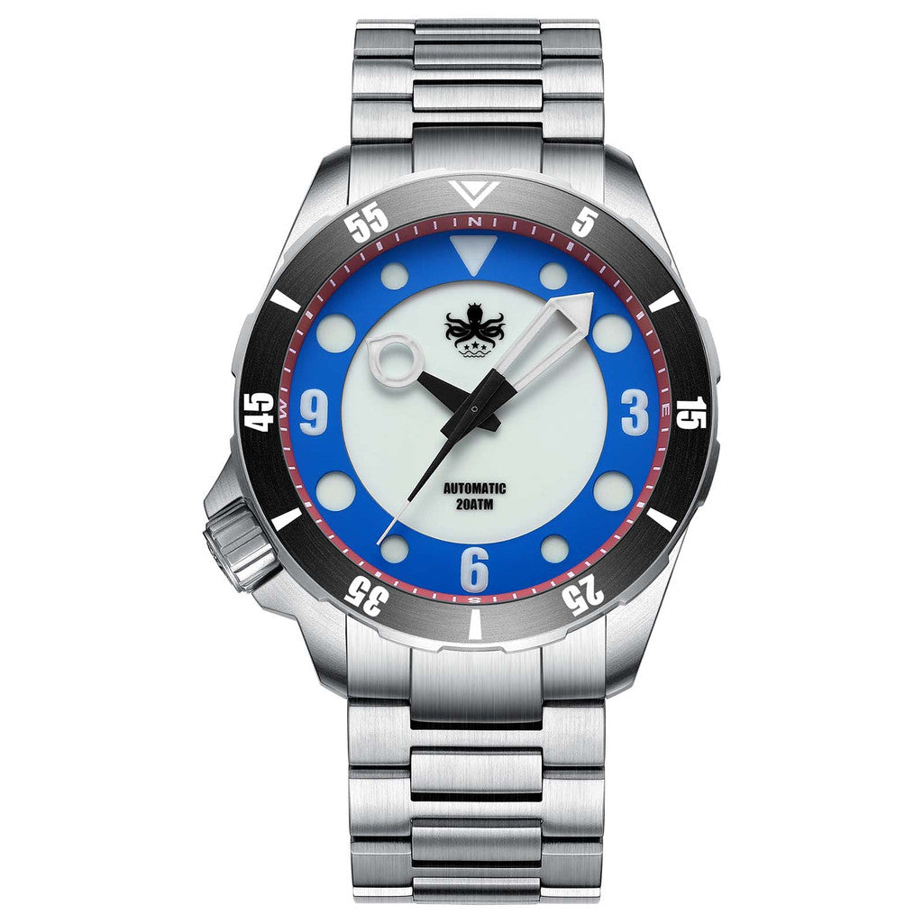 PHOIBOS APOLLO 200M Automatic Diver Watch White&Blue PY036F – Time-Tec ...